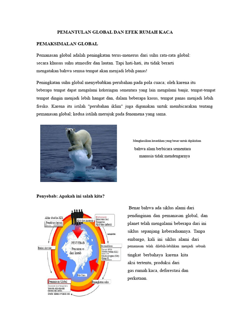 Pemanasan Global Dan Efek Rumah Kaca | PDF