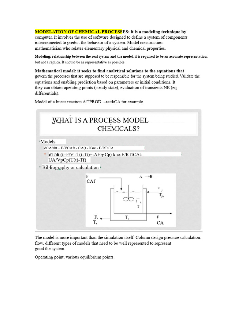 02 Modeling of Chemical Processes | PDF | Simulation | System