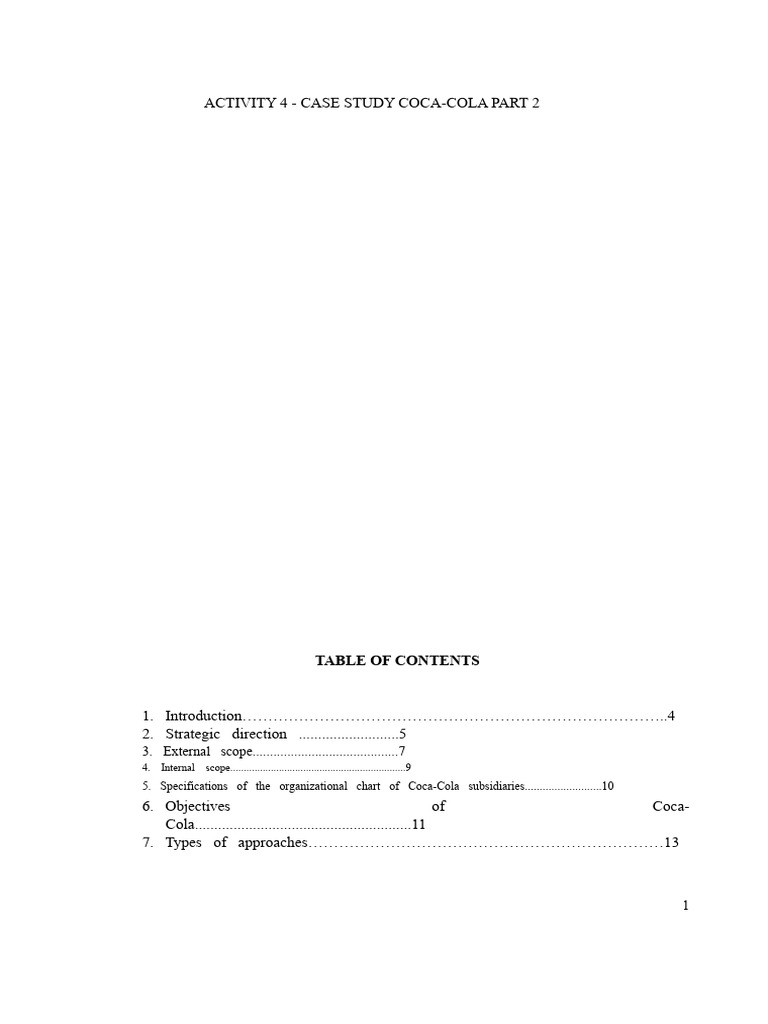 Coca-Cola Strategic Analysis Case Study | PDF | Soft Drink | The Coca ...