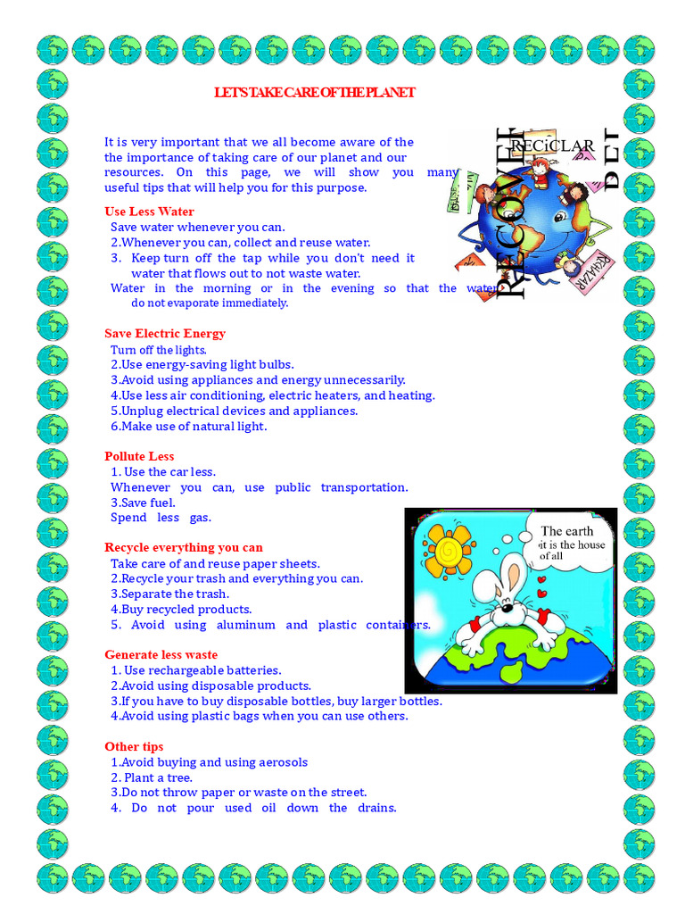 Let's Take Care of The Planet | PDF
