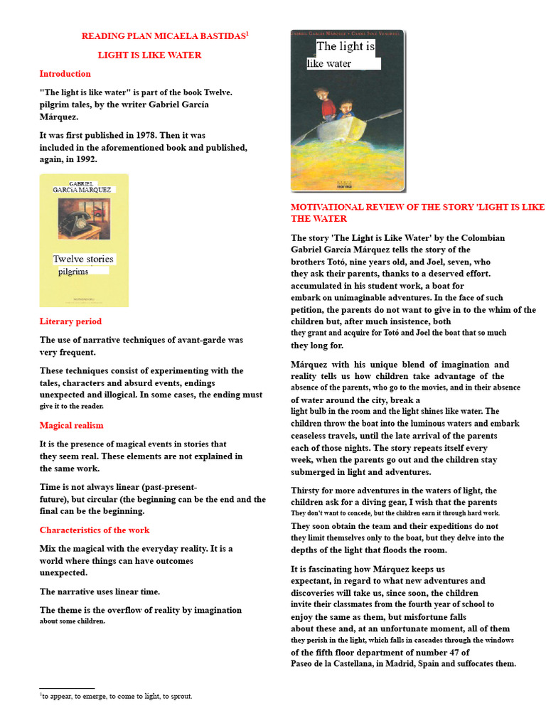 The Light Is Like Water Review | PDF | Gabriel García Márquez