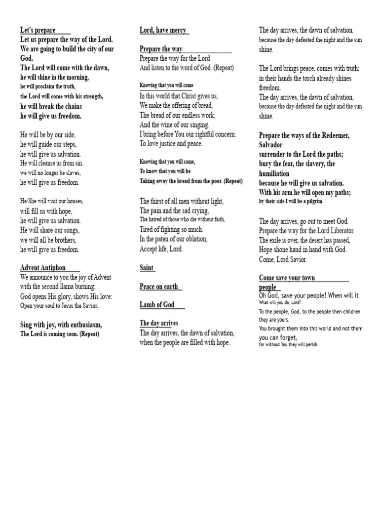Advent Songs II Cycle C | PDF | Salvation | Jesus