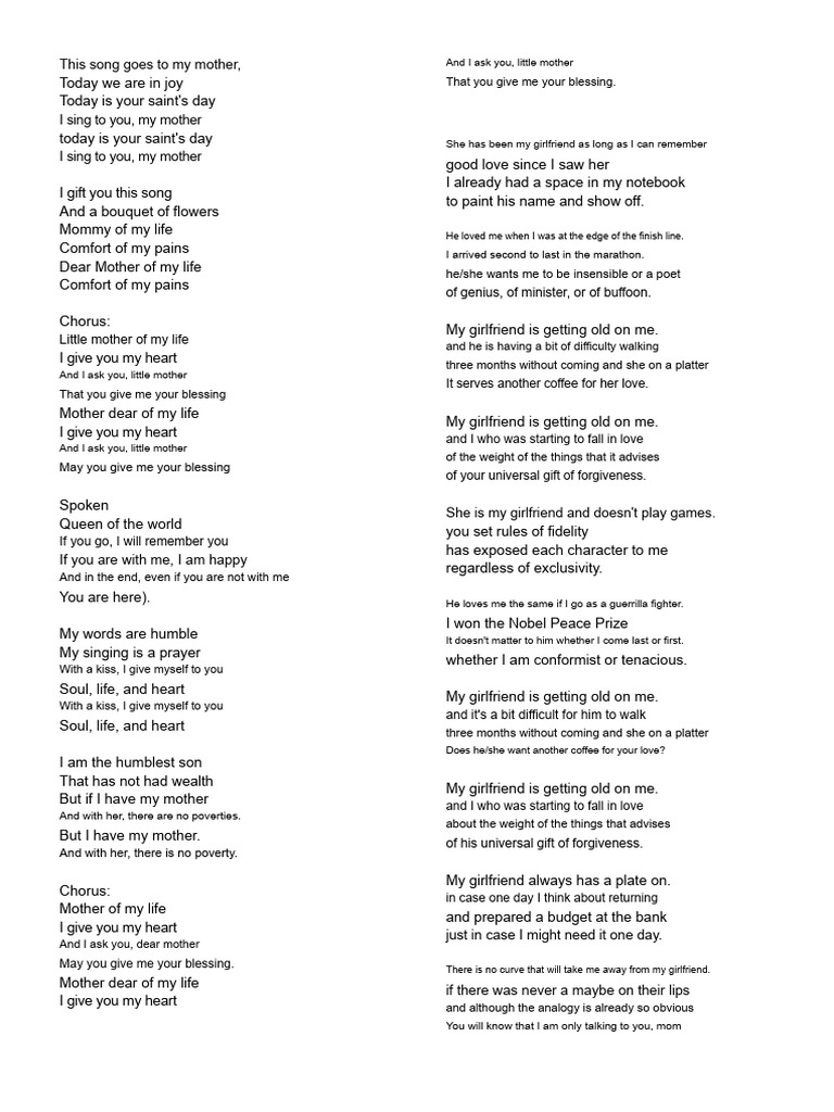 Heartfelt Song for Mother's Day | PDF