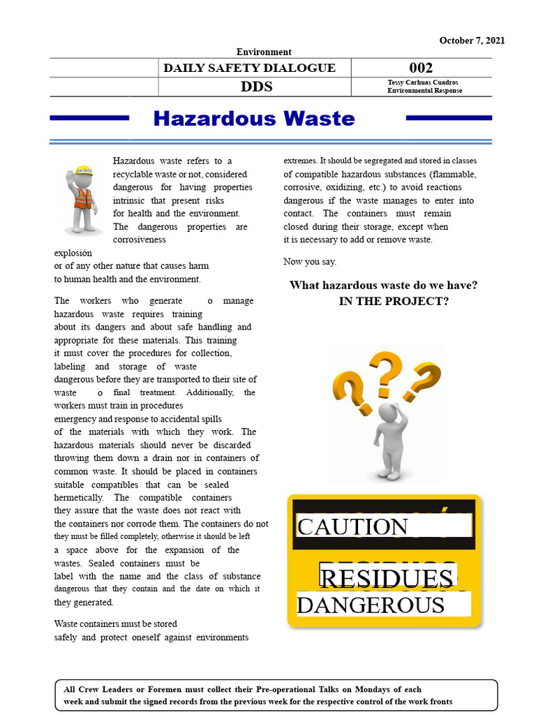 Talk No. 002 - Hazardous Waste | PDF | Waste | Hazardous Waste