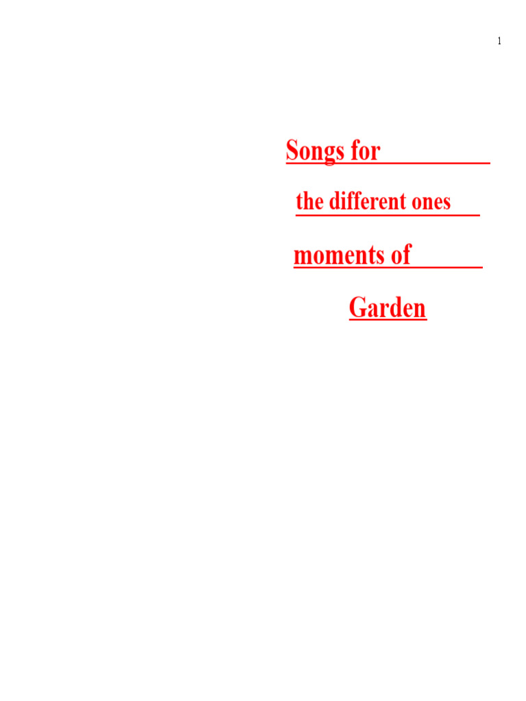 Children's Songs for Garden Activities | PDF | Sky
