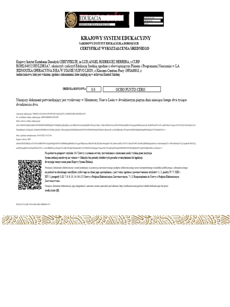 Cert ROHL040325HNLDRSA7 SEC | PDF