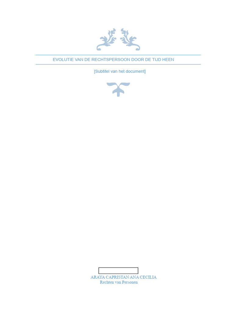 De Evolutie Van de Rechtspersoon Door de Tijd Heen | PDF
