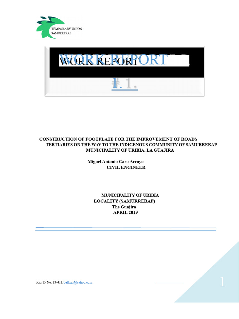 Footplate Construction Report for Uribia | PDF