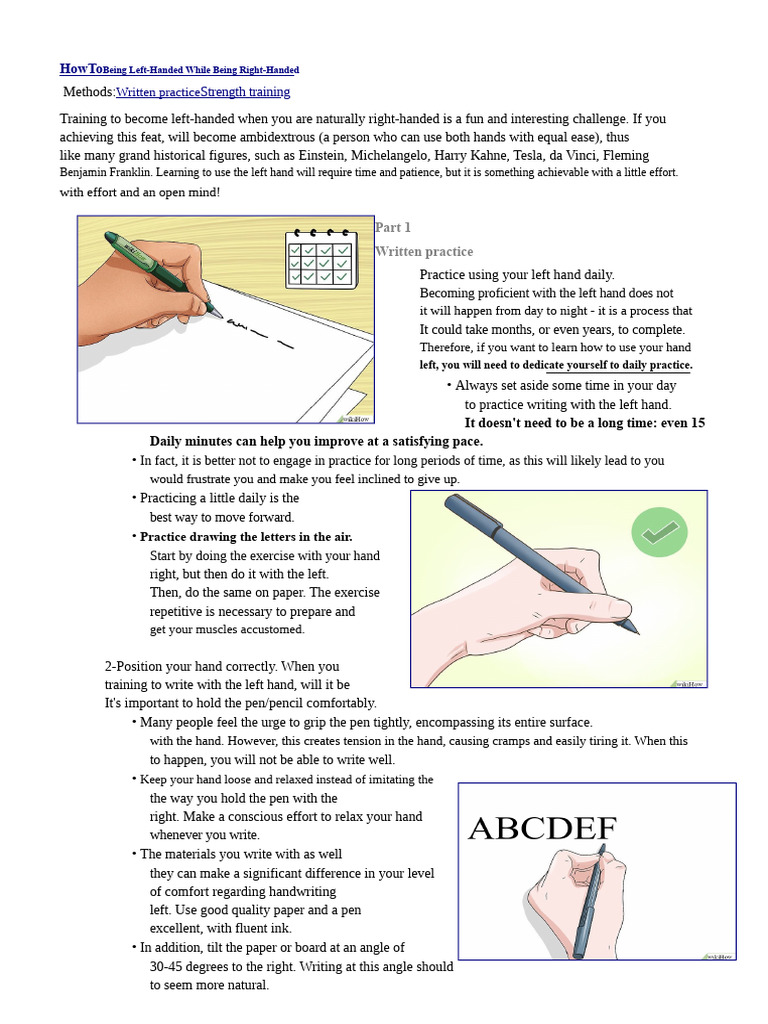 Training to Become Left-Handed | PDF