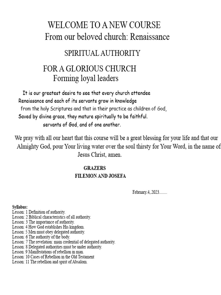 Spiritual Authority (Master) | PDF | Books Of Samuel | David