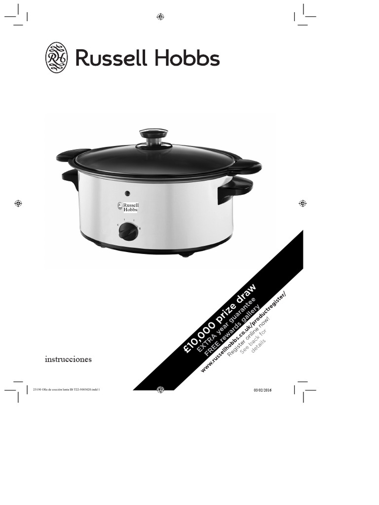 Instrucciones Olla de Cocción Lenta T22-5003020 | PDF | Cocinando ...