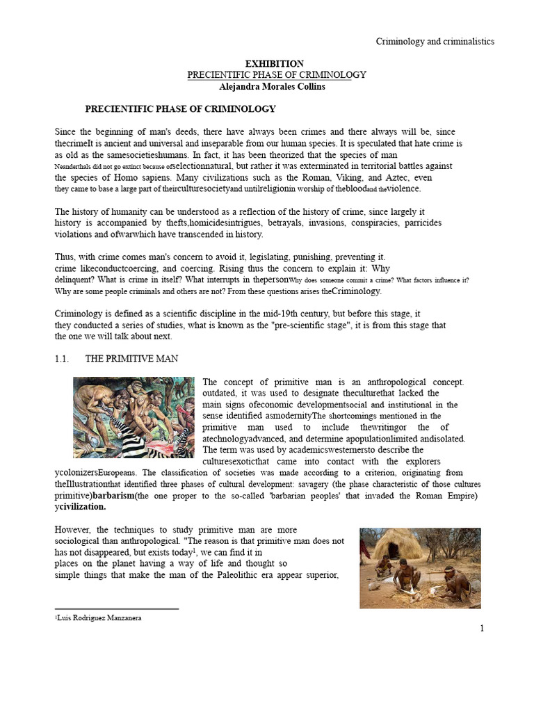 Pre-Scientific Phase of Criminology | PDF | Crimes | Crime & Violence