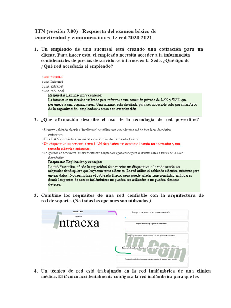 Módulos 1 - 3 Conectividad de Red Básica y Respuestas Del Examen de Comunicaciones | PDF | Red ...
