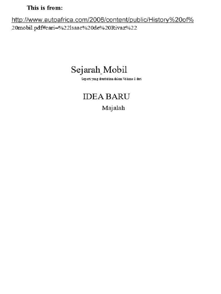 Sejarah Mobil | PDF