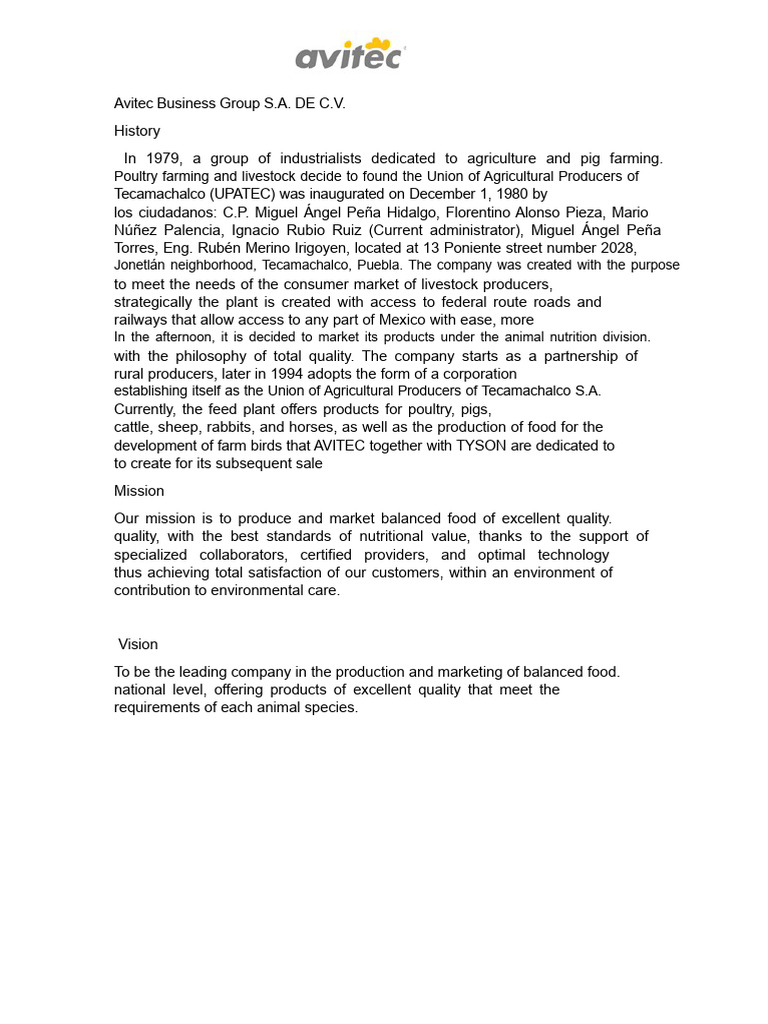 Avitec Business Group S | PDF | Livestock | Agriculture