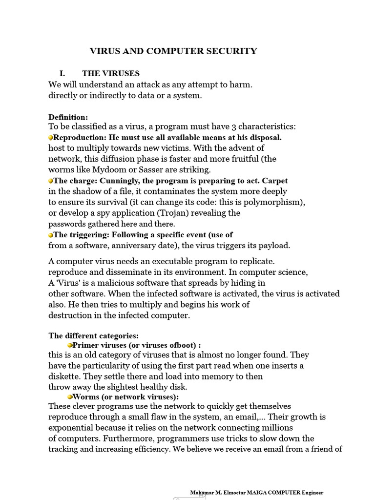 Virus and Computer Security | PDF | Computer Virus | Computer Security