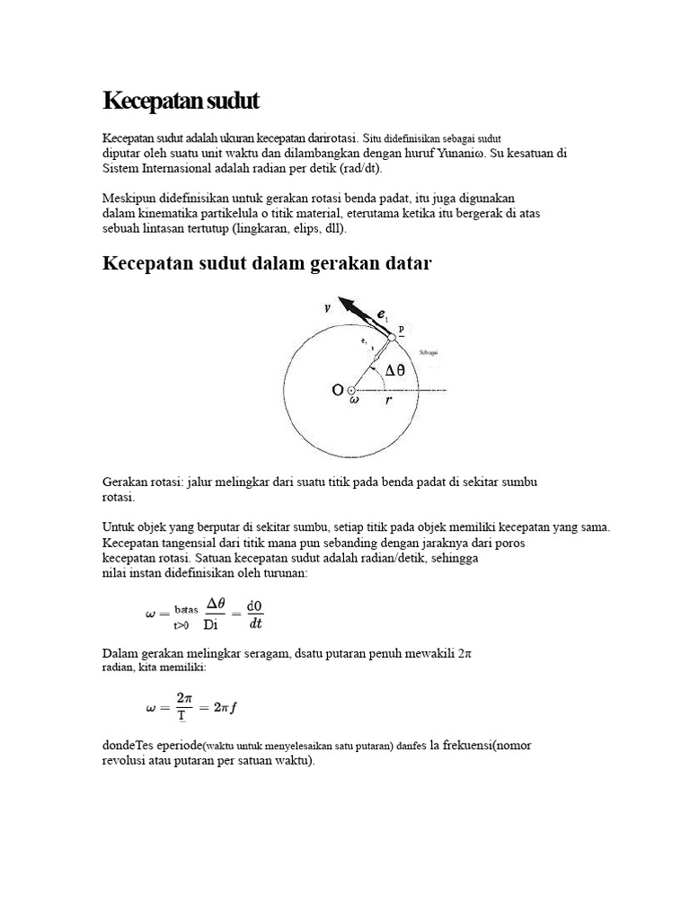 Kecepatan dan Percepatan Sudut dalam Rotasi | PDF