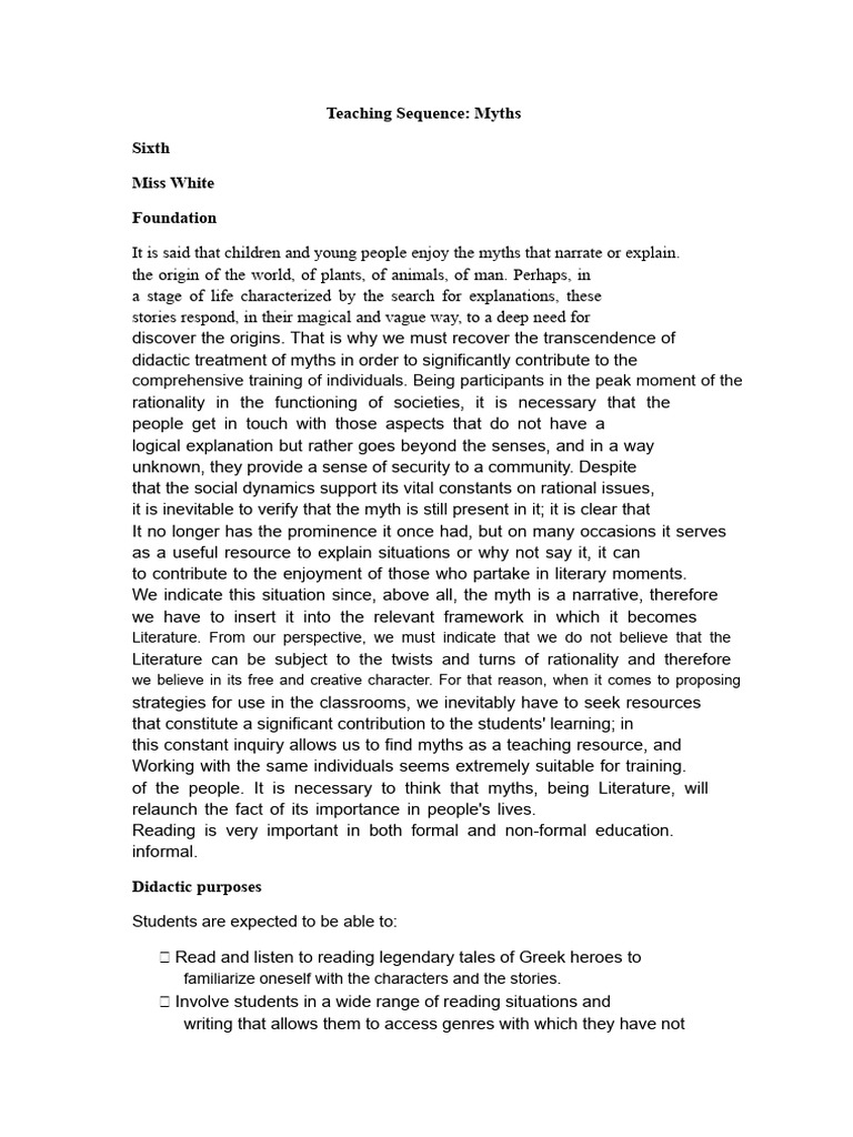 Didactic Sequence | PDF | Minotaur | Narrative