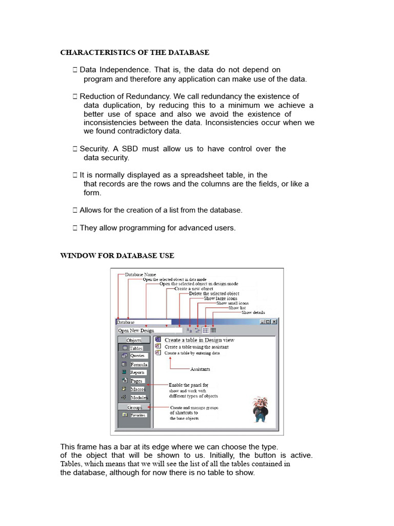 Characteristics of The Database | PDF | Databases | Table (Database)