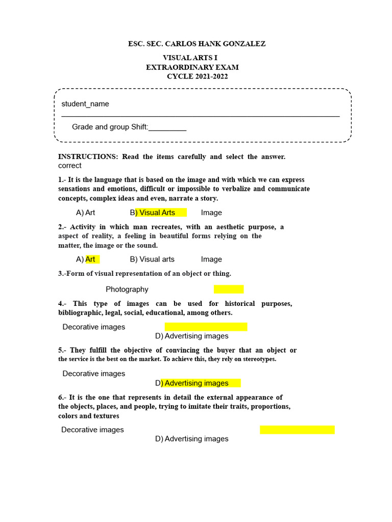 Extraordinary Visual Arts Contested | PDF | Color | Image