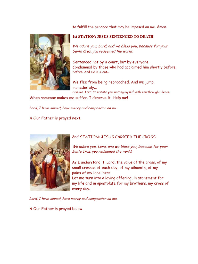 14 Stations of The Cross | PDF | Mercy | Lord's Prayer