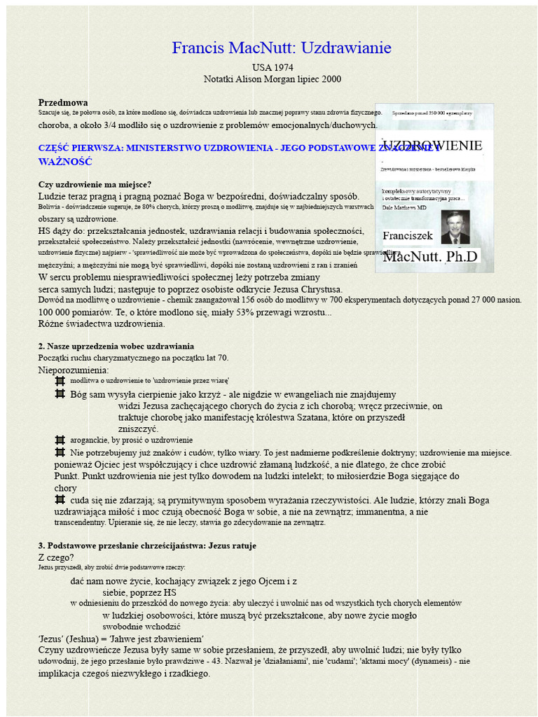 Francis Macnutt 1974 Uzdrawianie | PDF