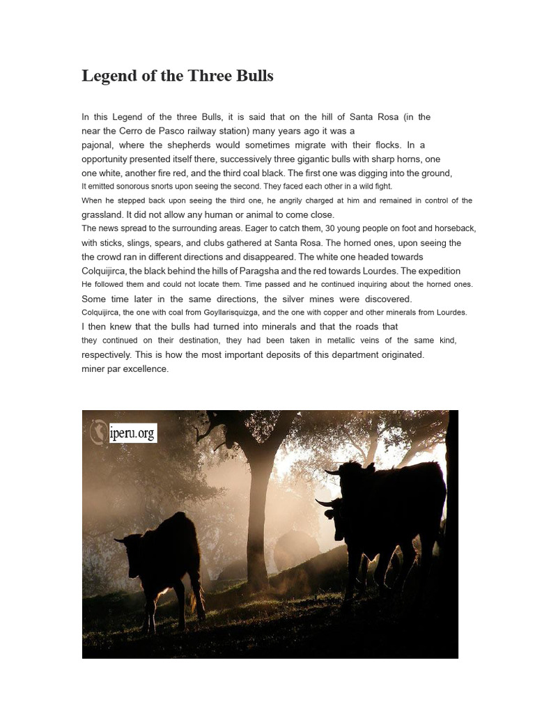Legend of the Three Bulls and Minerals | PDF