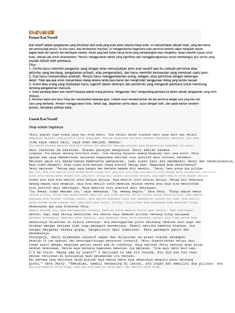 Panduan Menulis Esai Naratif dan Surat Informal | PDF