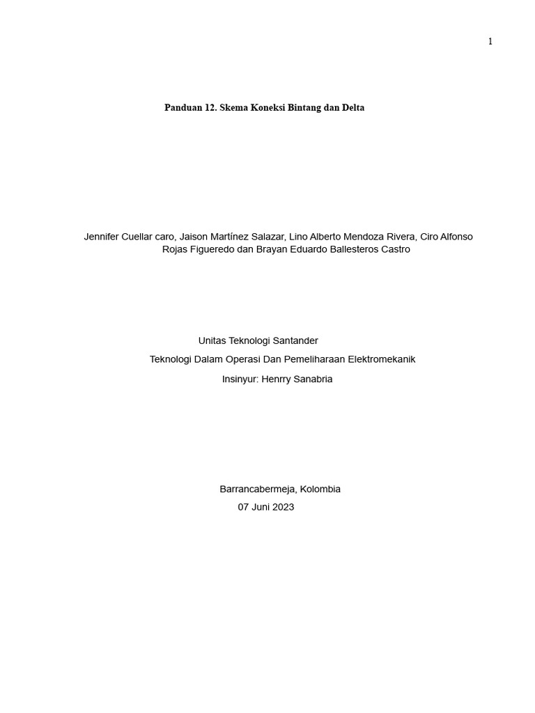 Panduan Koneksi Bintang dan Delta Motor | PDF
