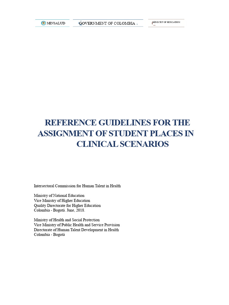 Reference Guidelines For Student Placement in Clinical Settings | PDF ...