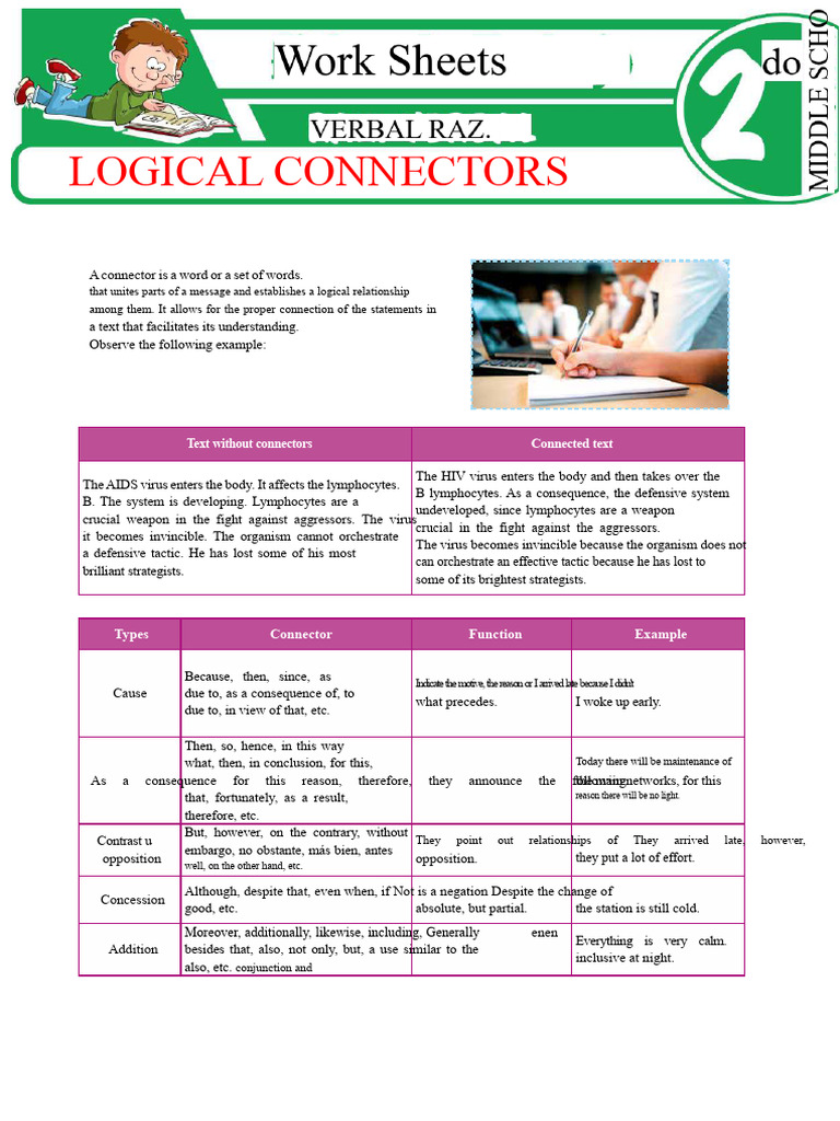 Logical Connectors For Second Grade of Secondary School | PDF | Quran ...