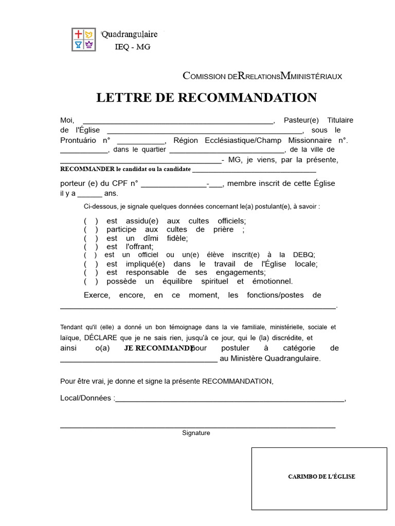 Lettre de Recommandation | PDF