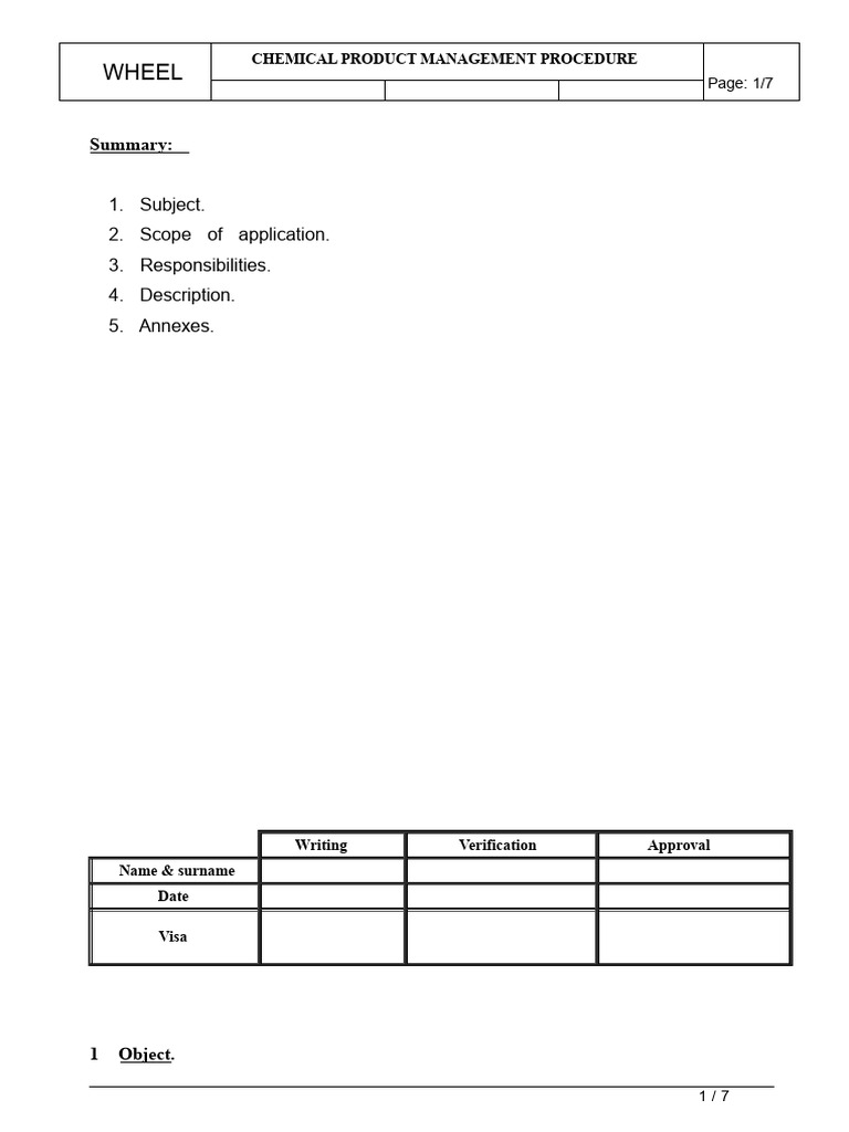 Chemical Management Procedure | PDF | Occupational Safety And Health ...