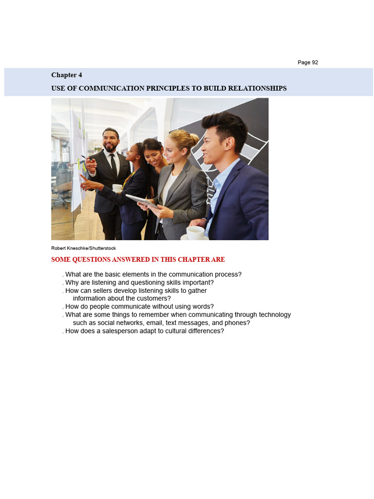 Chapter 4 - Communication Principles in Sales | PDF | Nonverbal Communication | Body Language