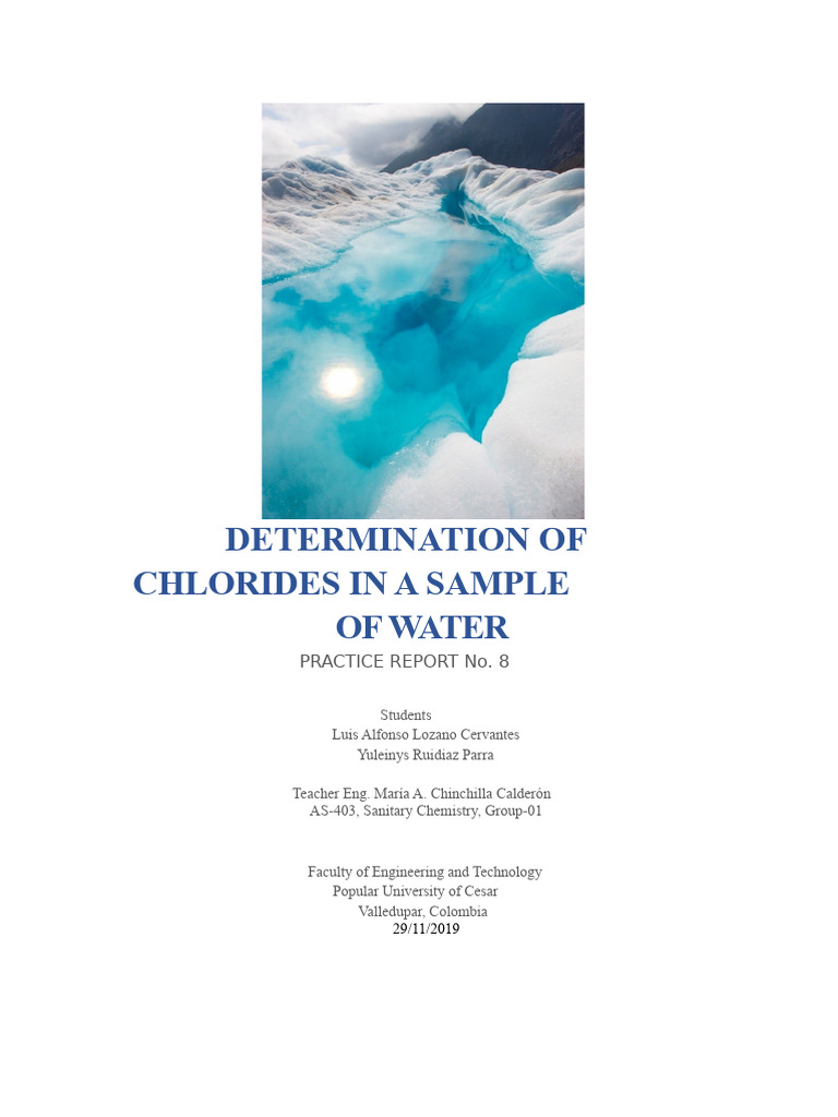 Chloride Determination in Water Sample | PDF | Chloride | Seawater