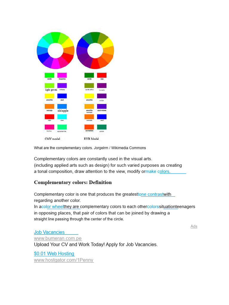 What Are The Complementary Colors | PDF | Color | Magenta