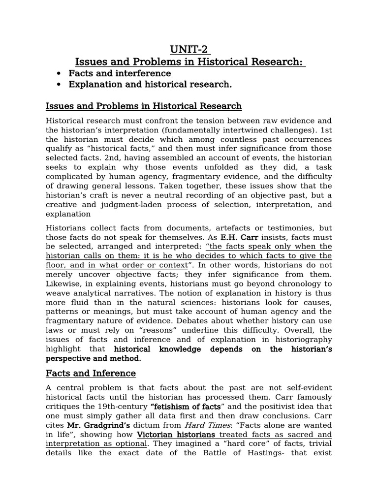 UNIT 2 (Facts Explaination) | PDF | Causality | Historian