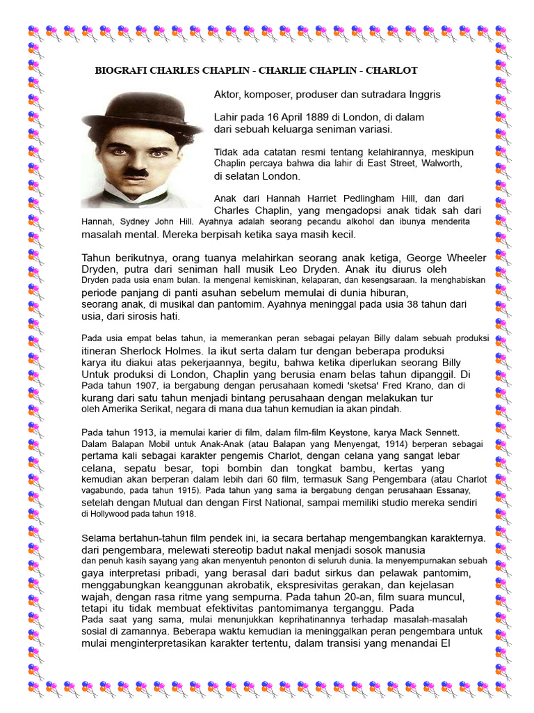 Biografi Charles Chaplin | PDF