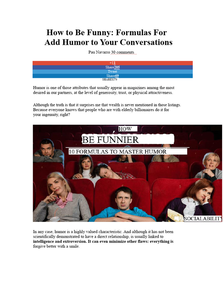 How To Be Funny Luis | PDF | Creativity | Jokes