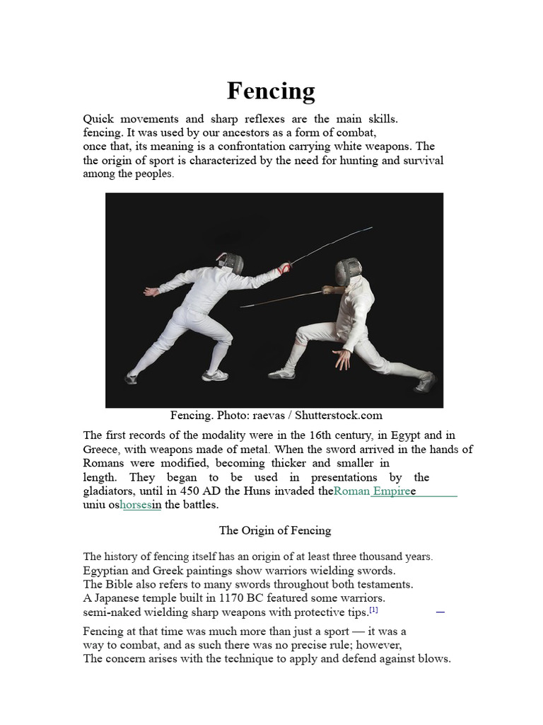 Fencing | PDF | Fencing | Individual Sports