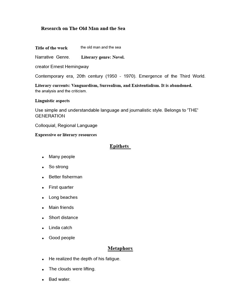 The Old Man and The Sea Research | PDF | Motivation | Motivational