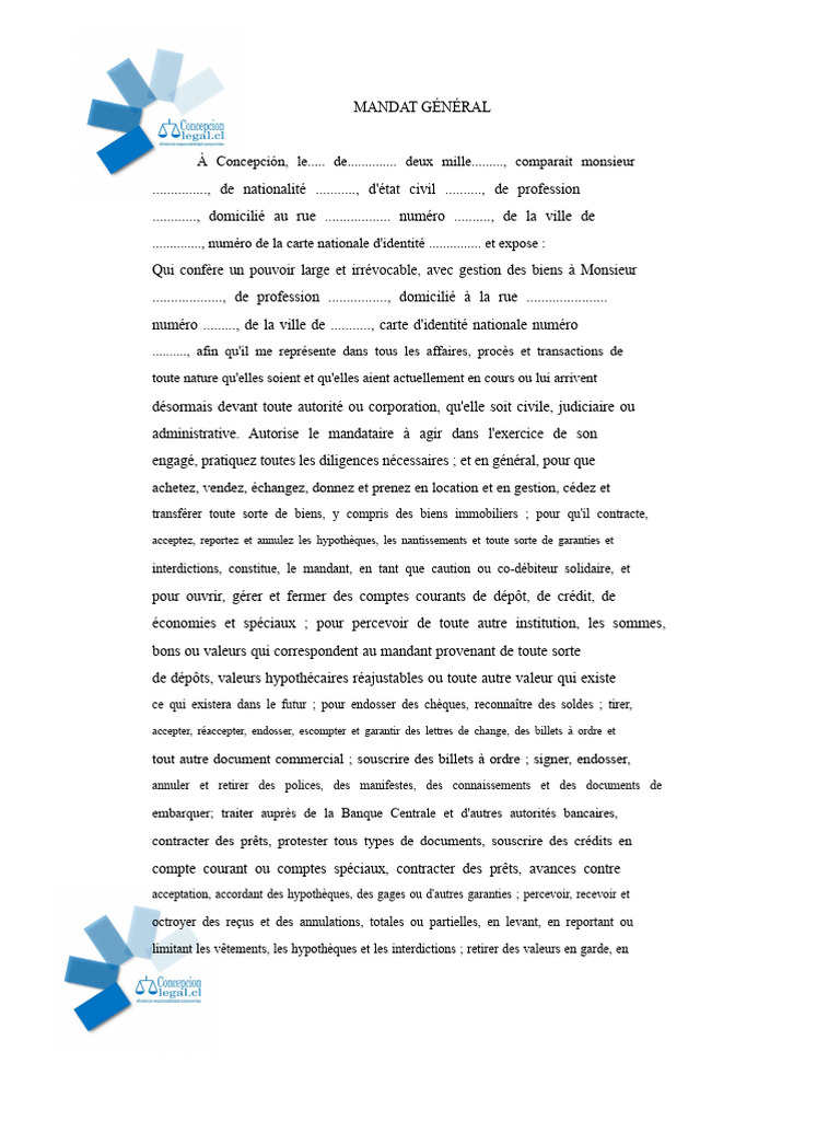 Modèle de Mandat Spécial | PDF | Effet de commerce