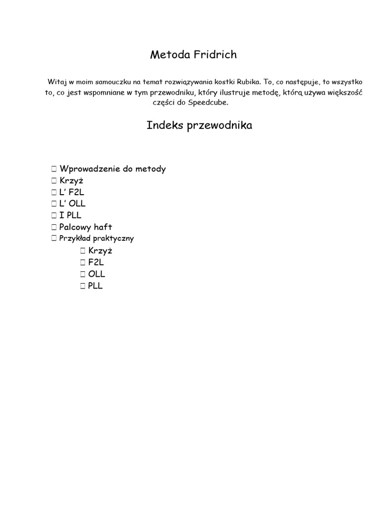 Metoda Fridrich | PDF