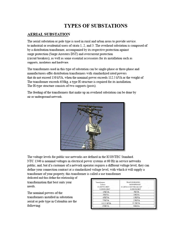 Types of Electrical Substations Explained | PDF | Transformer ...
