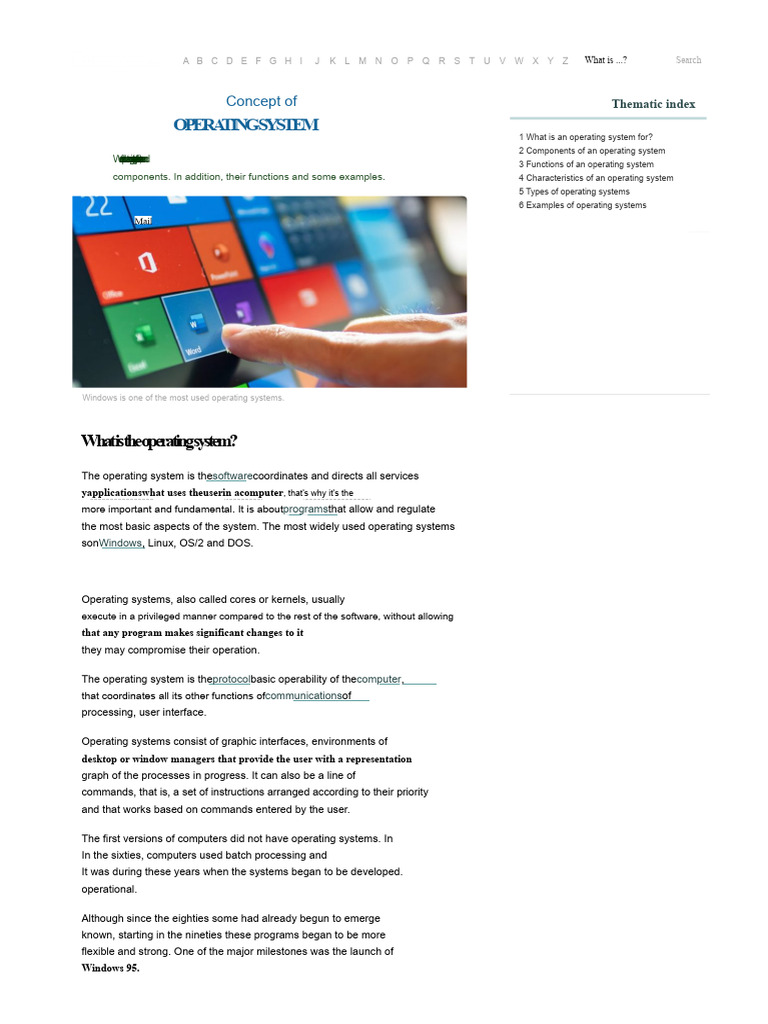 Operating System - Concept, Uses, Types, Functions, and Examples | PDF | Operating System | Mac Os