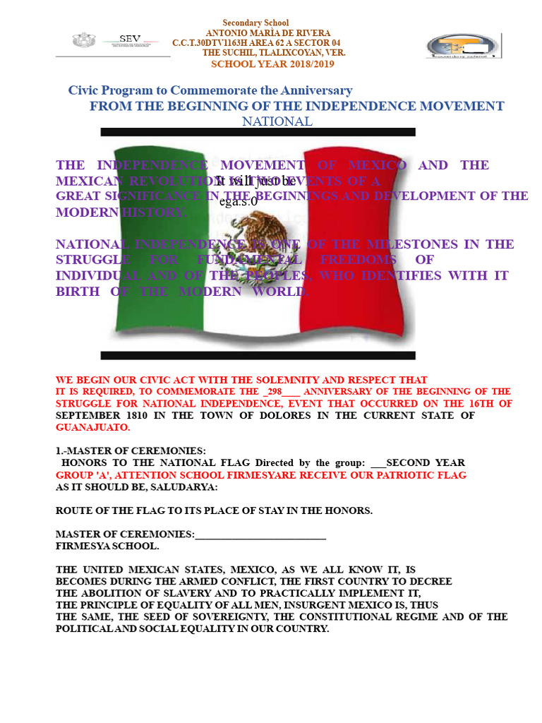 Civic Act of Independence Day and Cultural Program 2018 ESC ...