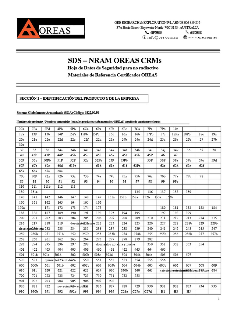 Sds-Oreas (Nram) | PDF