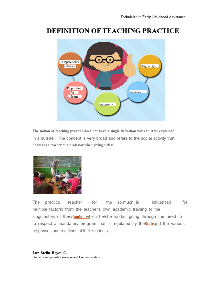 Definition of Teaching Practice | PDF | Teachers | Pedagogy