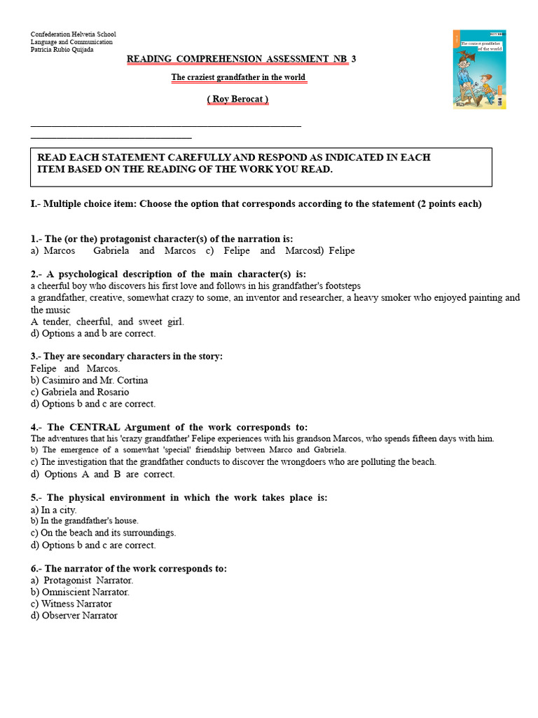 Reading Comprehension The Craziest Grandfather in The World | PDF ...