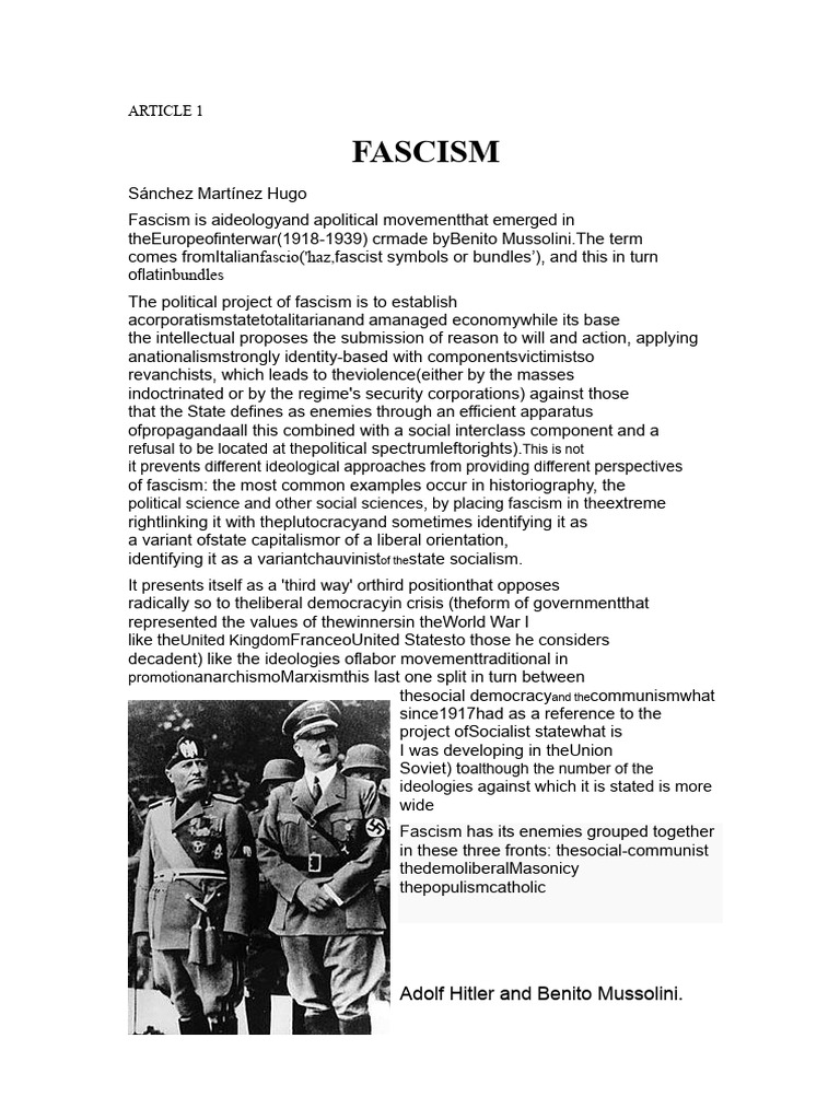 Fascism | PDF | Fascism | Benito Mussolini